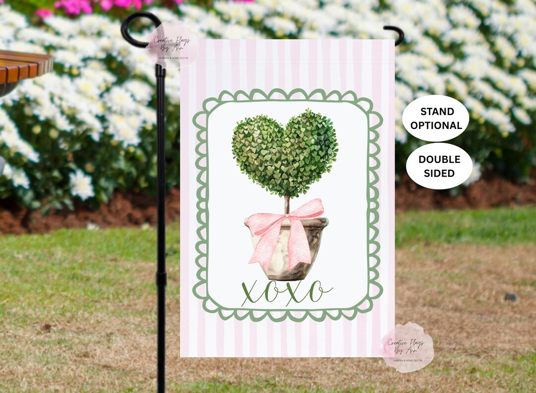 Valentine's Day Flag, Outdoor Decor for Spring, Garden Banner , XOXO ...