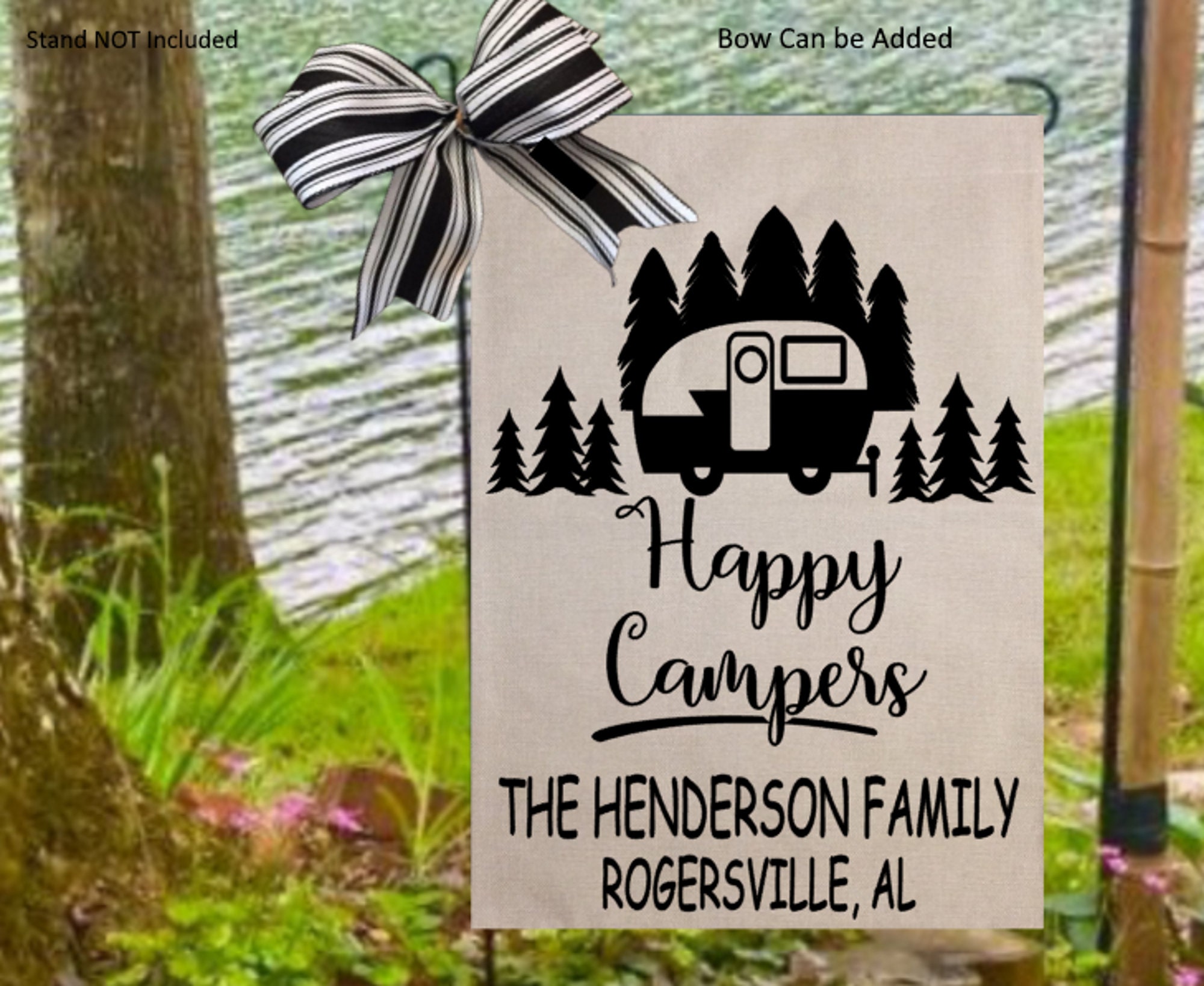 Happy Campers Garden Flag Camper Flag Personalized Campsite | Etsy