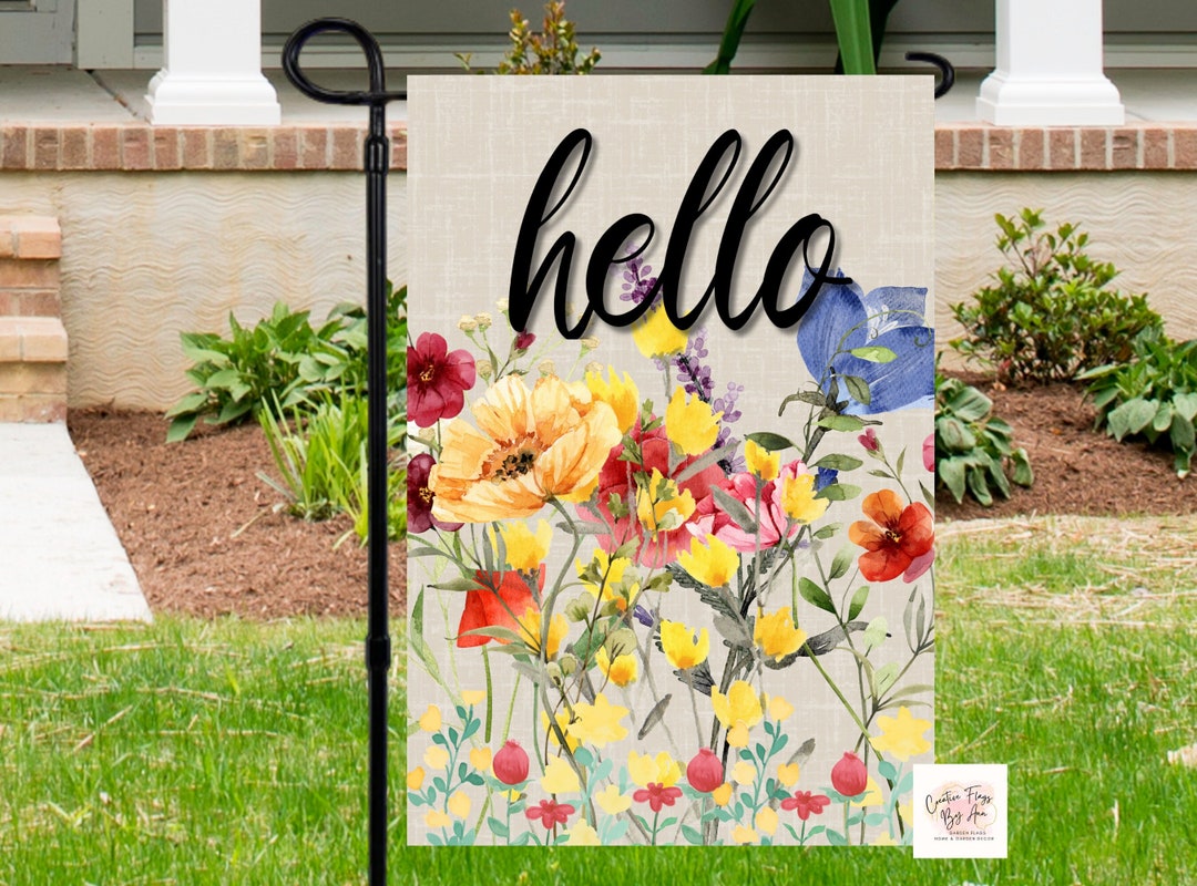 Spring Wildflowers Flag, Hello Spring Garden Flag, Welcome Flag, Spring ...