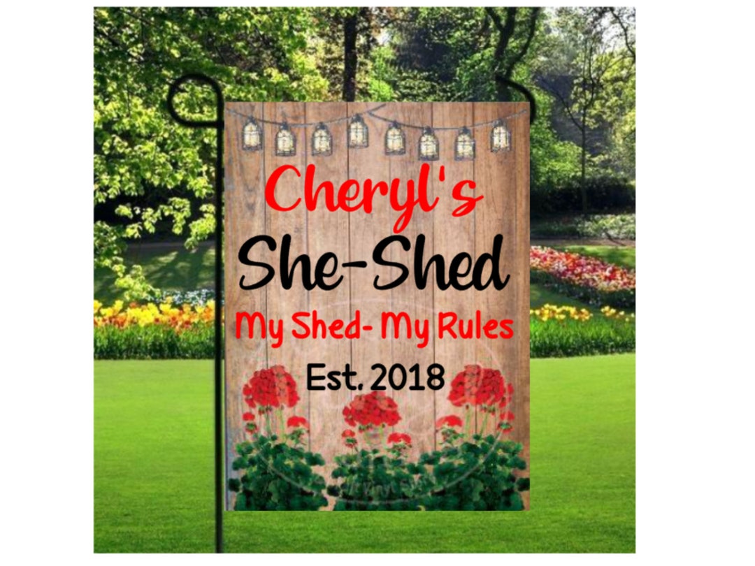 She Shed Yard Flag, Floral Welcome Flag, Spring Garden Flag, Farmhouse ...