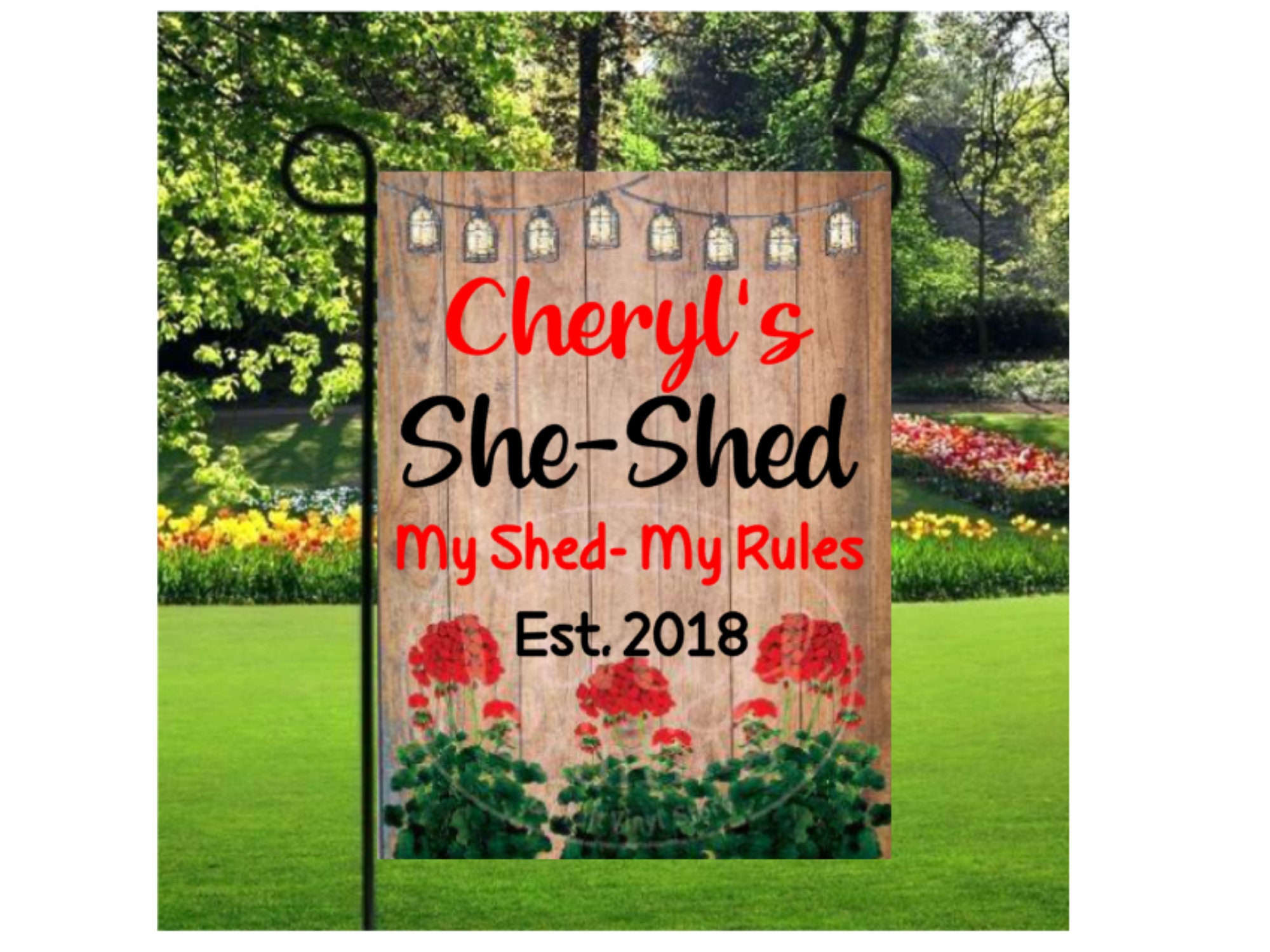 She Shed Yard Flag Floral Welcome Flag Spring Garden Flag - Etsy