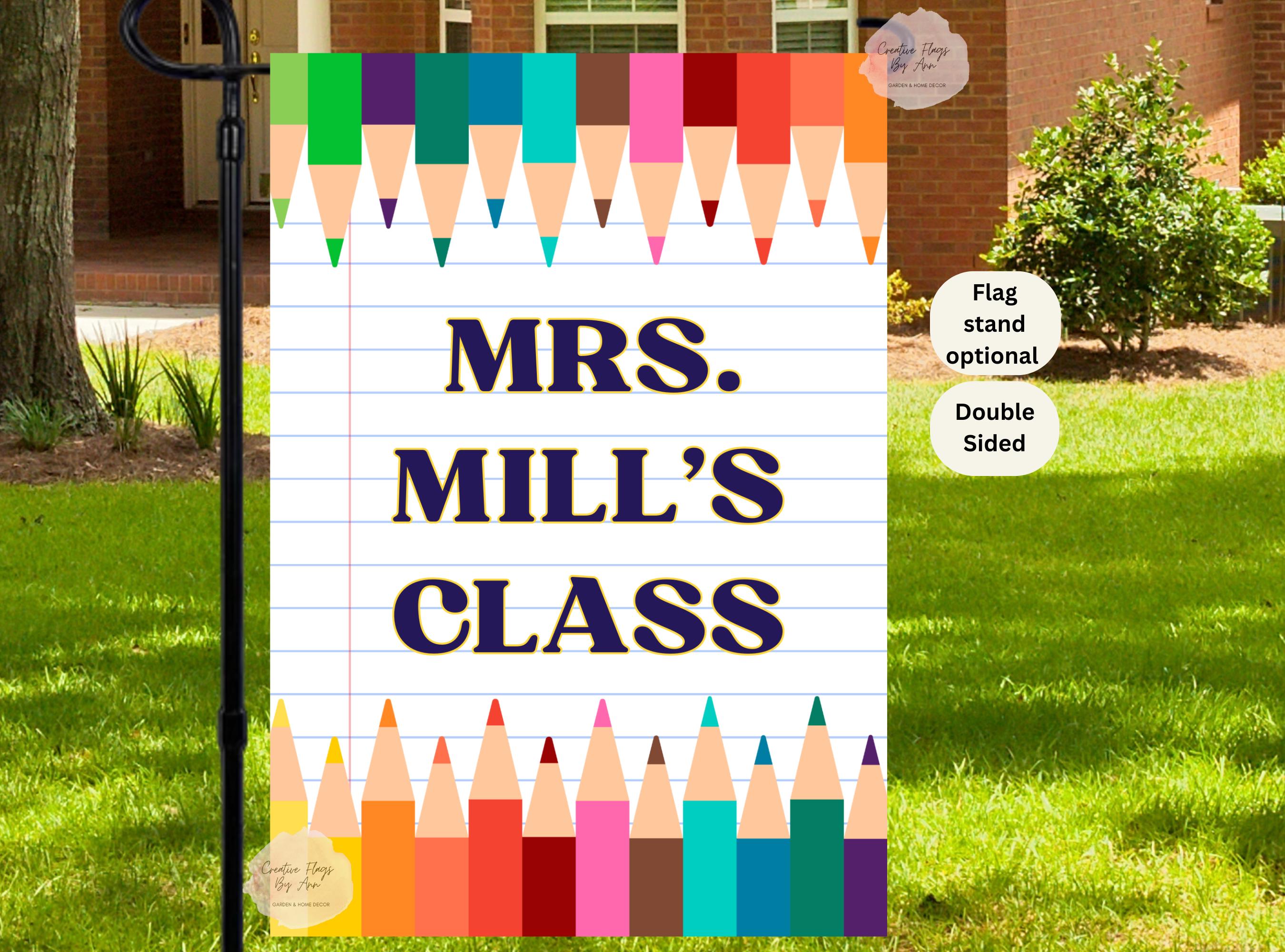 Personalized Teacher Classroom Flag: School Decor, Door Hanger - Etsy
