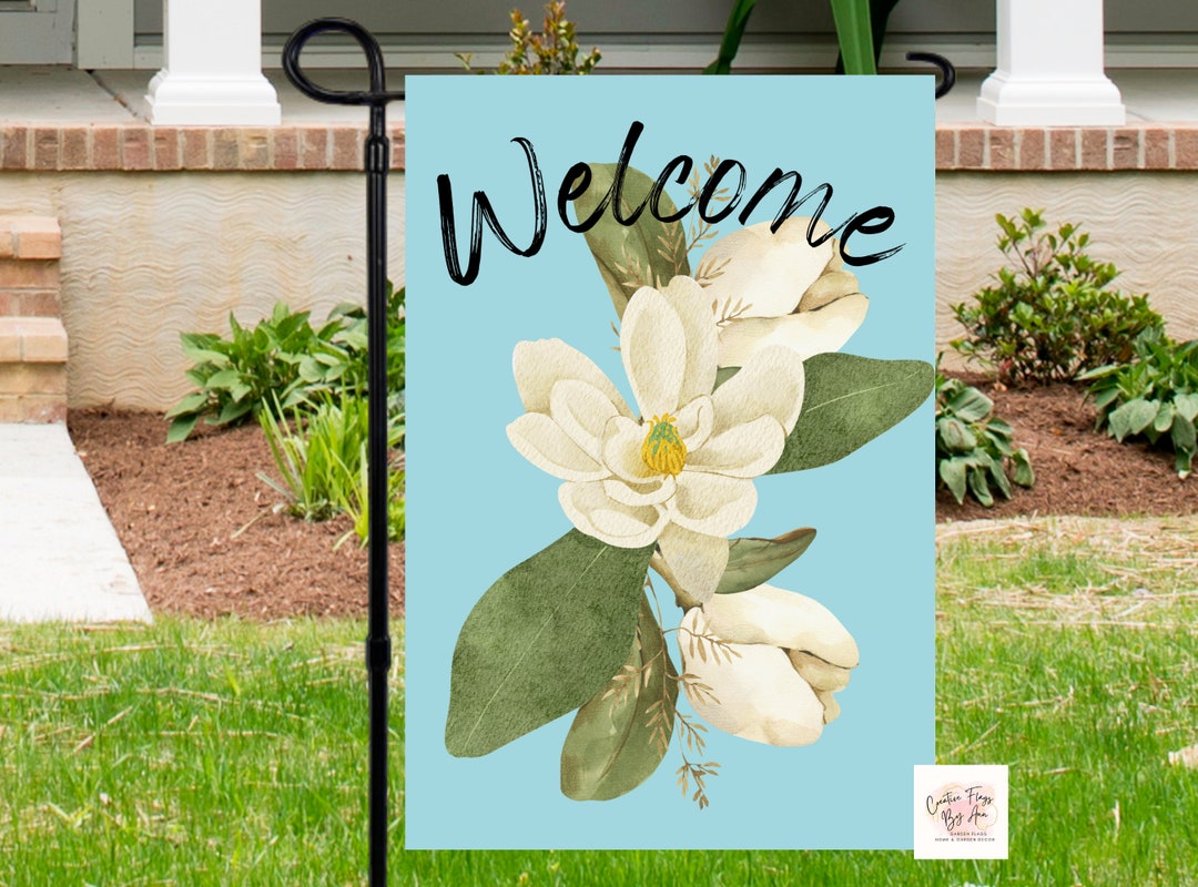 Magnolia Welcome Garden Flag: Southern Decor Yard Sign - Etsy