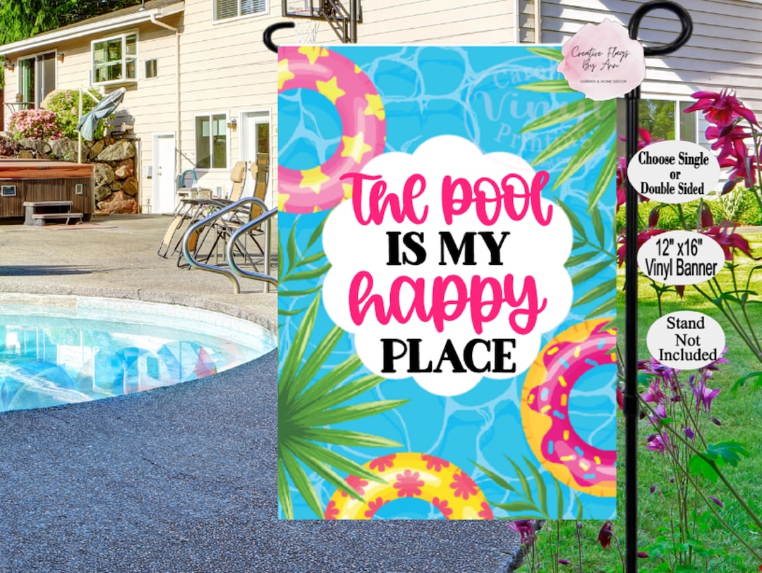 Summer Pool Garden Flag, Flamingo Flag, Pool Float Flag, Pool is My ...
