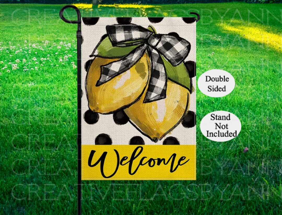 Lemons Welcome Flag, Black and Yellow Garden Flag, Lemons Welcome Yard ...