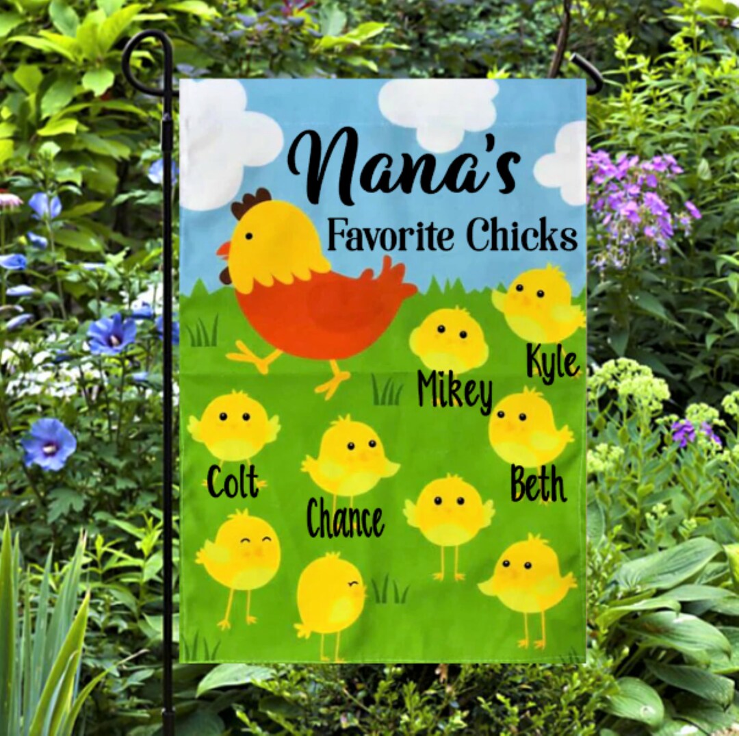 Grandma Garden Flags, Spring Chicks Flag, Grandparent Flag, Personalized Flag, Easter Flag ...