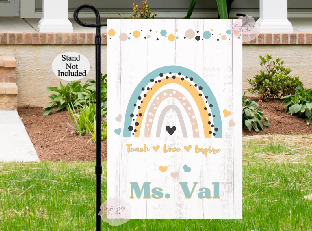 Rainbow School Flag, Teacher Banner, Personalized School Flag,lassroom ...