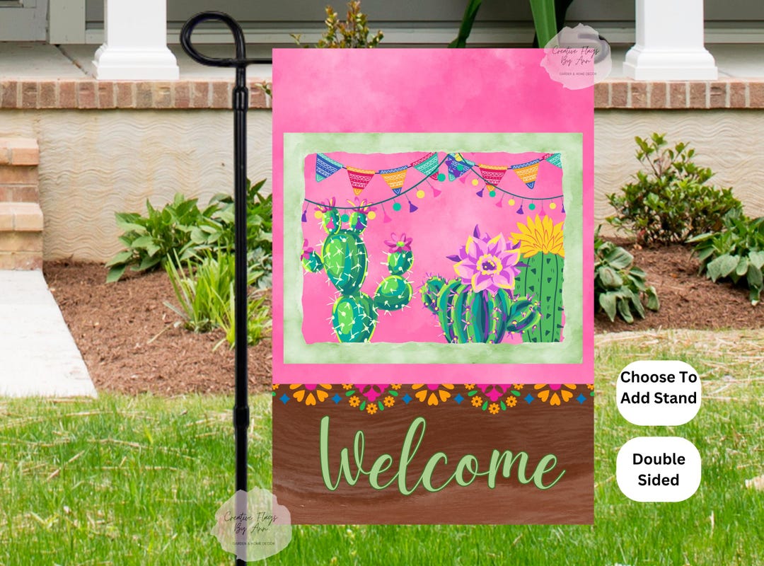 Cactus Garden Flags, Housewarming Gift, Wedding Gift, Boho Hippie Flag ...