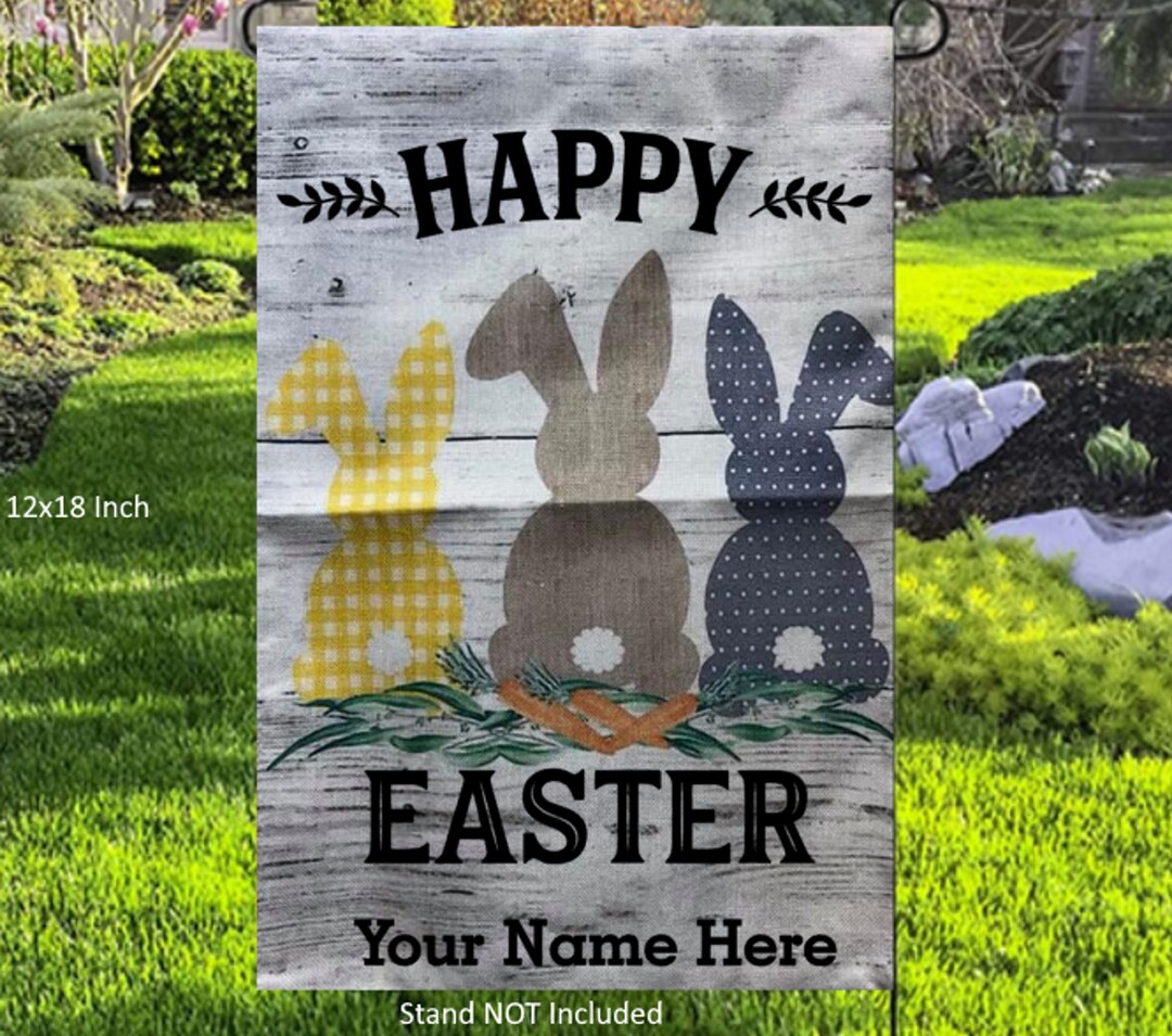 Easter Bunny Tails Flag, Bunnies Garden Flag , Spring Flag, 3 Bunnies ...