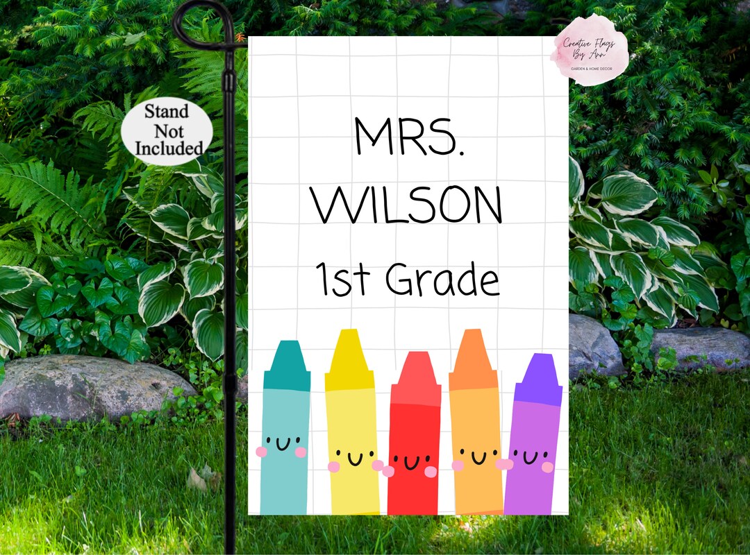 Personalized School Flag, Teacher Yard Flag, Classroom Sign, Classroom ...