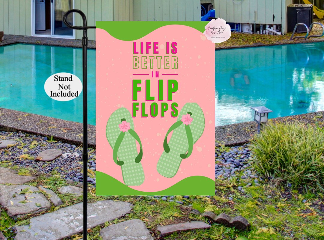 Flip Flop Flag, Pool Flag, Mom Gift, Summer Garden Flag, Better in Flip ...