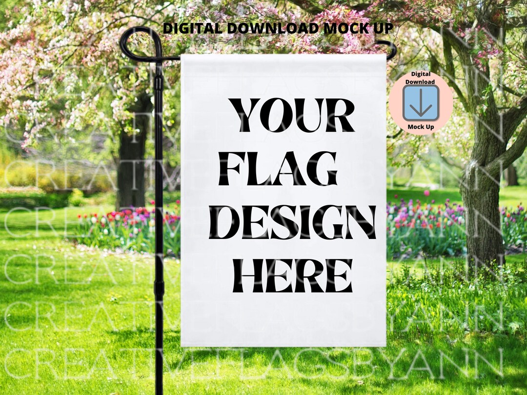 Spring Garden Flag Mock Up, Sublimation Garden Flag Mock Up, Summer ...