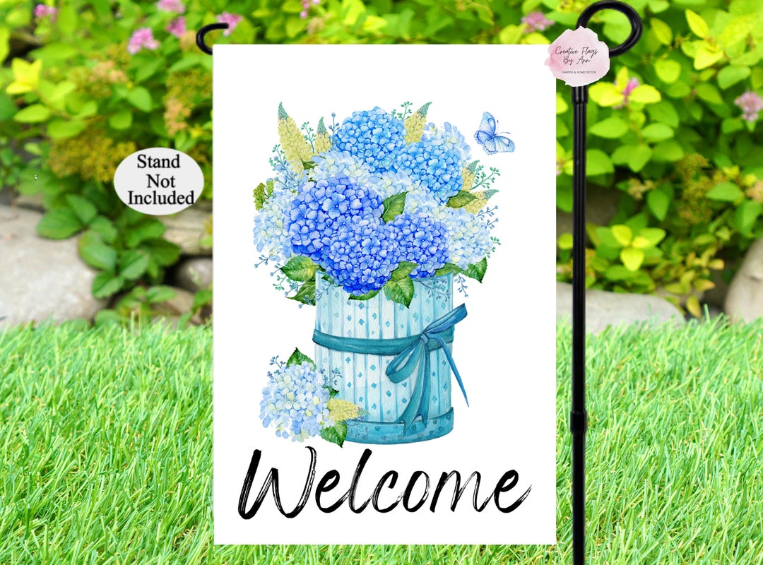 Blue Hydrangeas Flag, Hydrangea Yard Flag, Hydrangeas Garden Flag ...