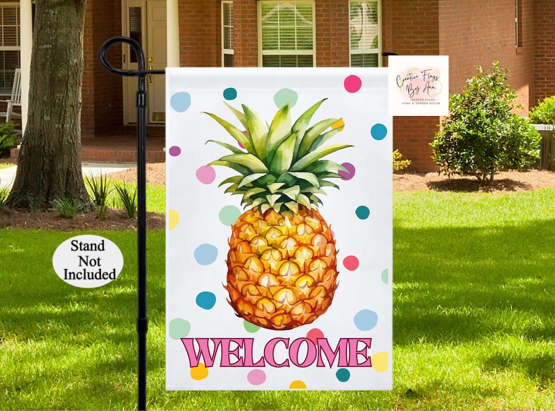 Pineapple Flag, Pool Flag, Summer Garden Flag ,southern Decor, Welcome ...