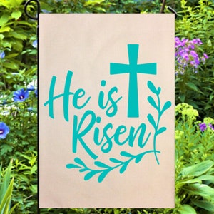 He is Risen Flag, Easter Flags, Easter Decor, Garden Decor, Easter ...