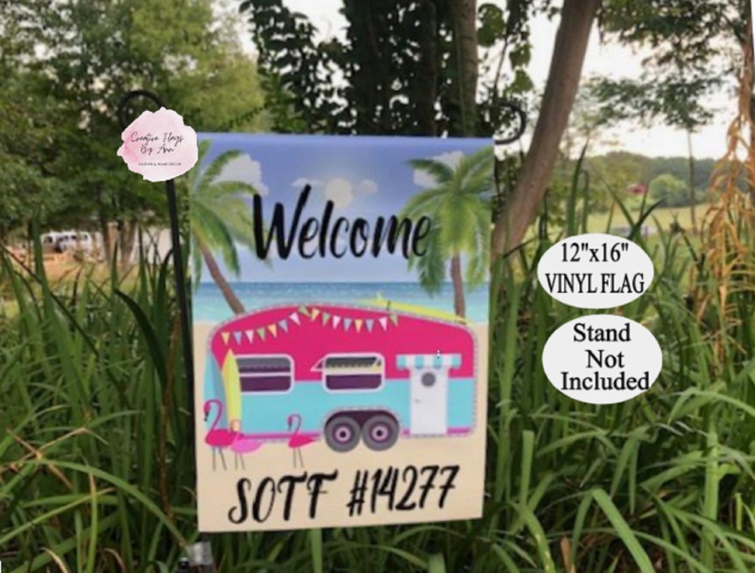 Personalized Camper Flag, Glamping Flag, Camping Flag, Customized Beach ...