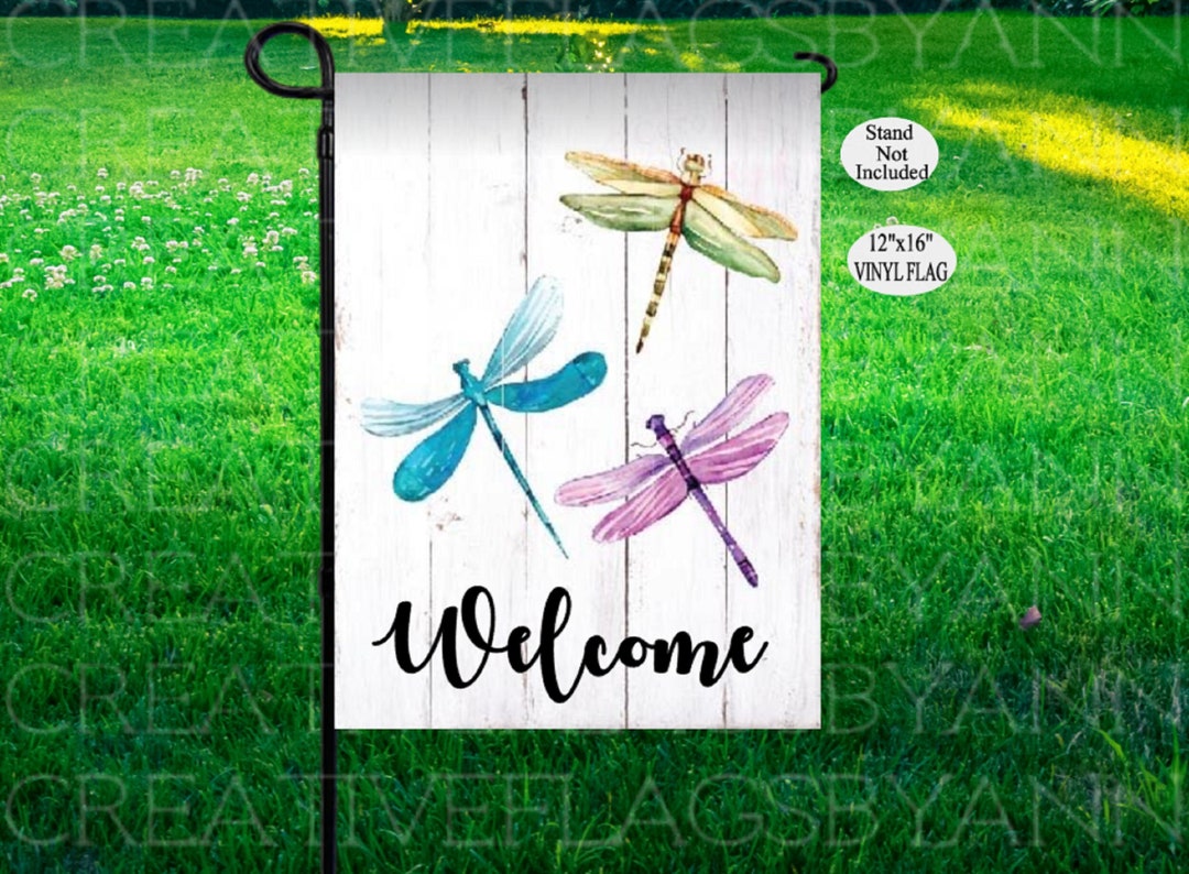 Dragonfly Garden Flag, Spring Welcome Flag, Dragonflies, Summer Flag ...