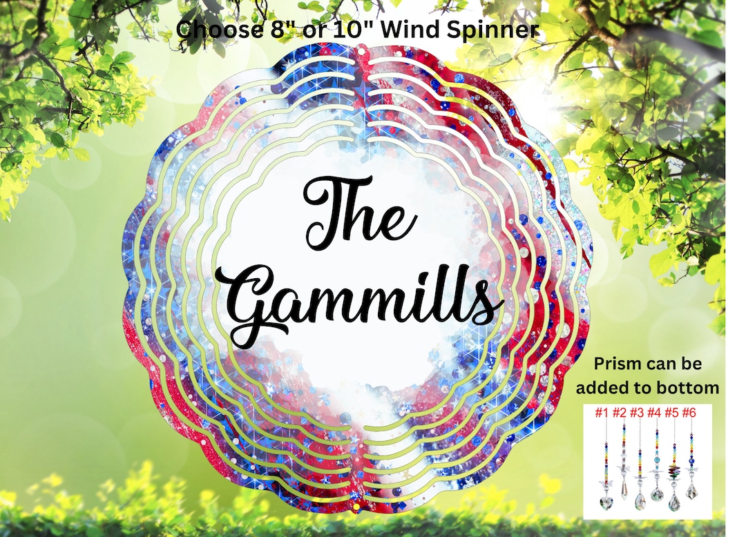 Patriotic Wind Spinner, Personalized Wind Spinner, Hanging Garden ...