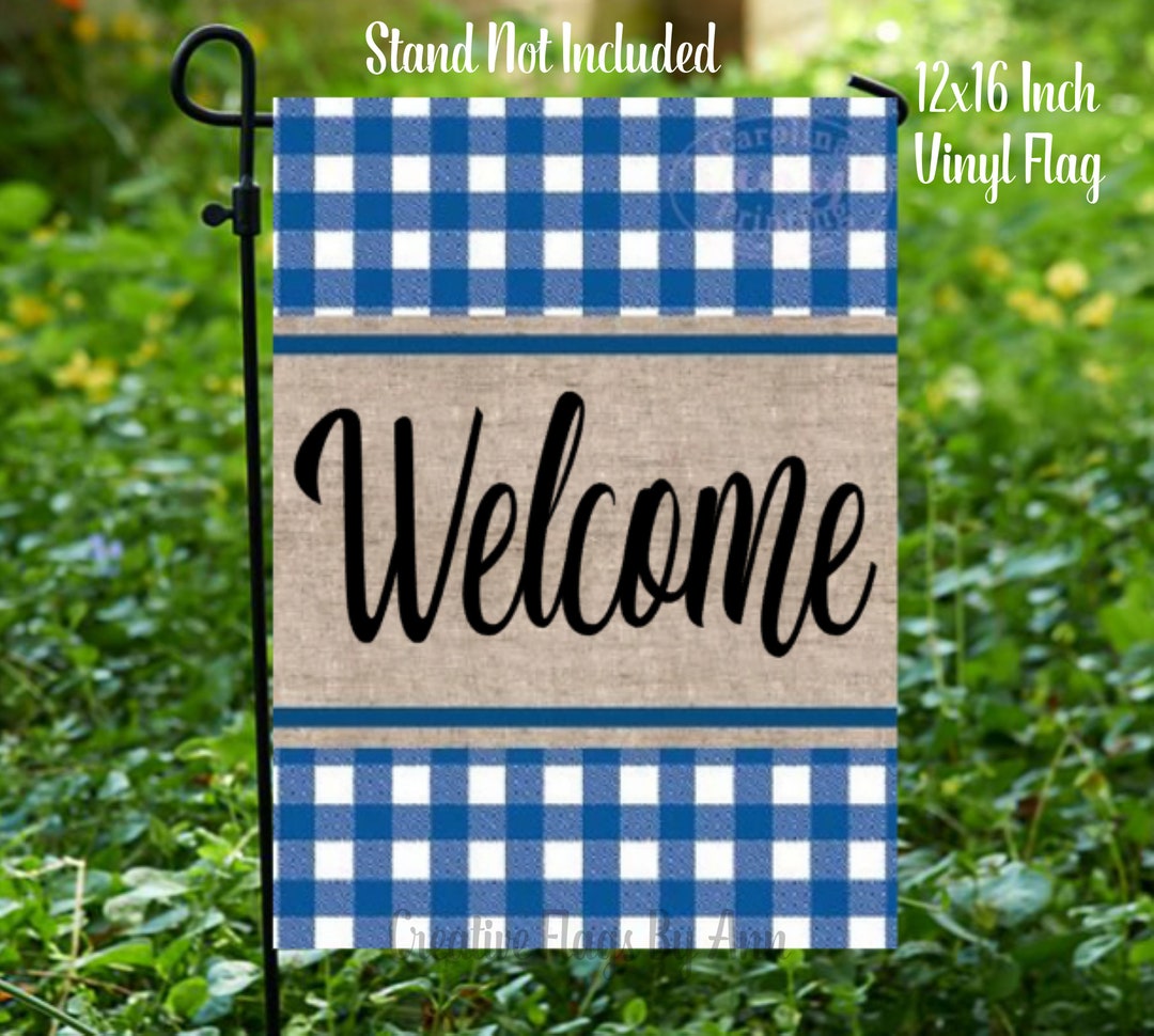 Plaid Welcome Garden Flag, Spring Flag, Home Flag, Welcome Flag, Fall ...