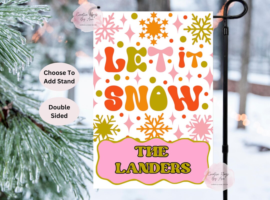Christmas Garden Flag, Let It Snow Flag, Winter Garden Flag, Snowflake ...