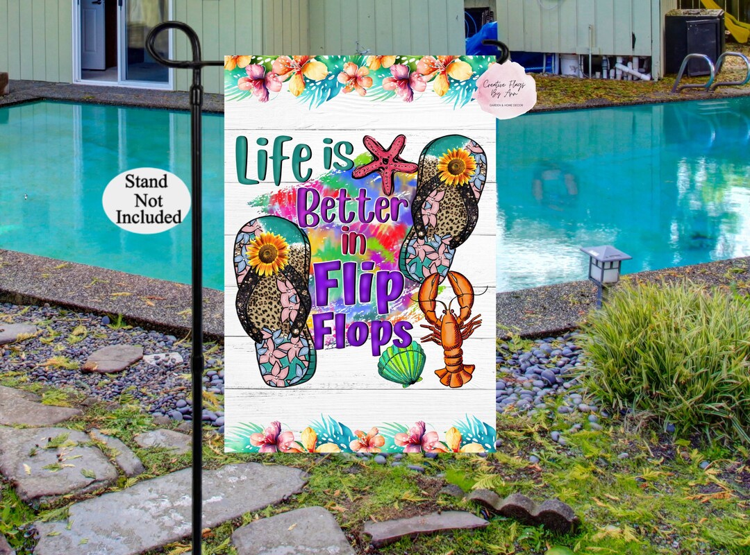 Flip Flop Flag, Pool Flag, Summer Garden Flag ,southern Decor, Welcome ...