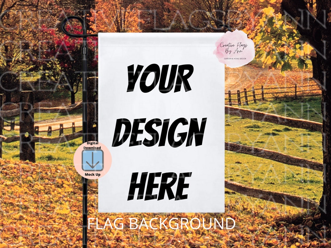 Fall Garden Flag Mock Up, Sublimation Garden Flag Mock Up, Fall Flag ...