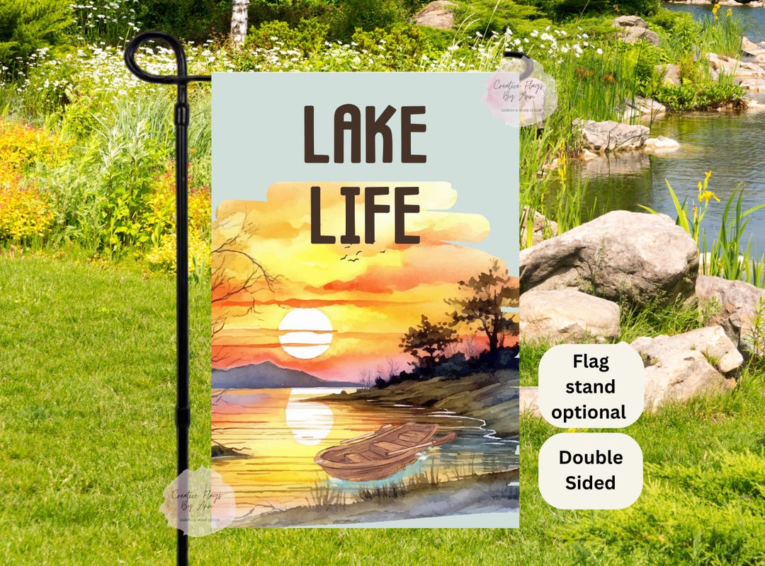 Lake Life Flag, Lake House Sign, Lake House Flag, Spring Garden Flag ...