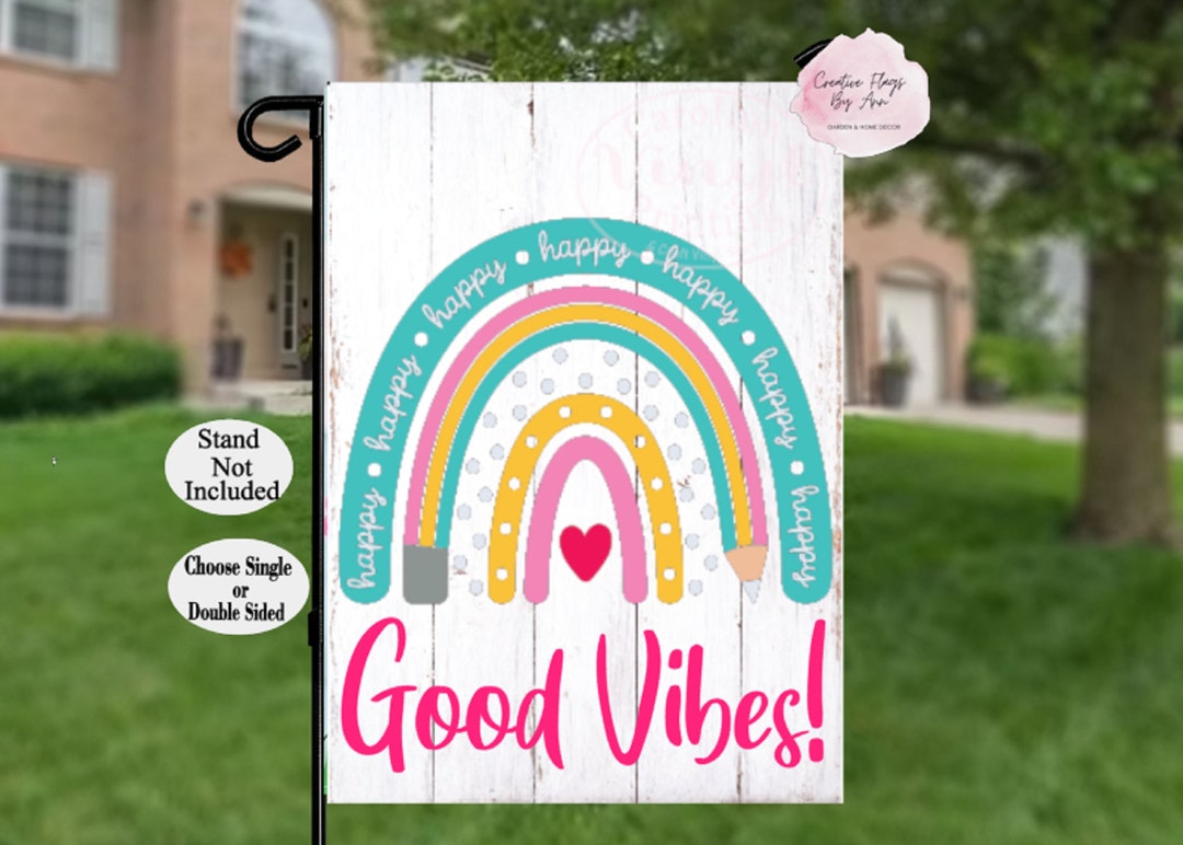 Rainbow Welcome Flag , Good Vibes Flag, Flag for School or Daycare ...