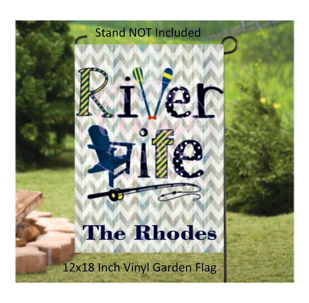 River Life Garden Flag, Lake Flag, Personalized Lake Flag, Camper Flag ...