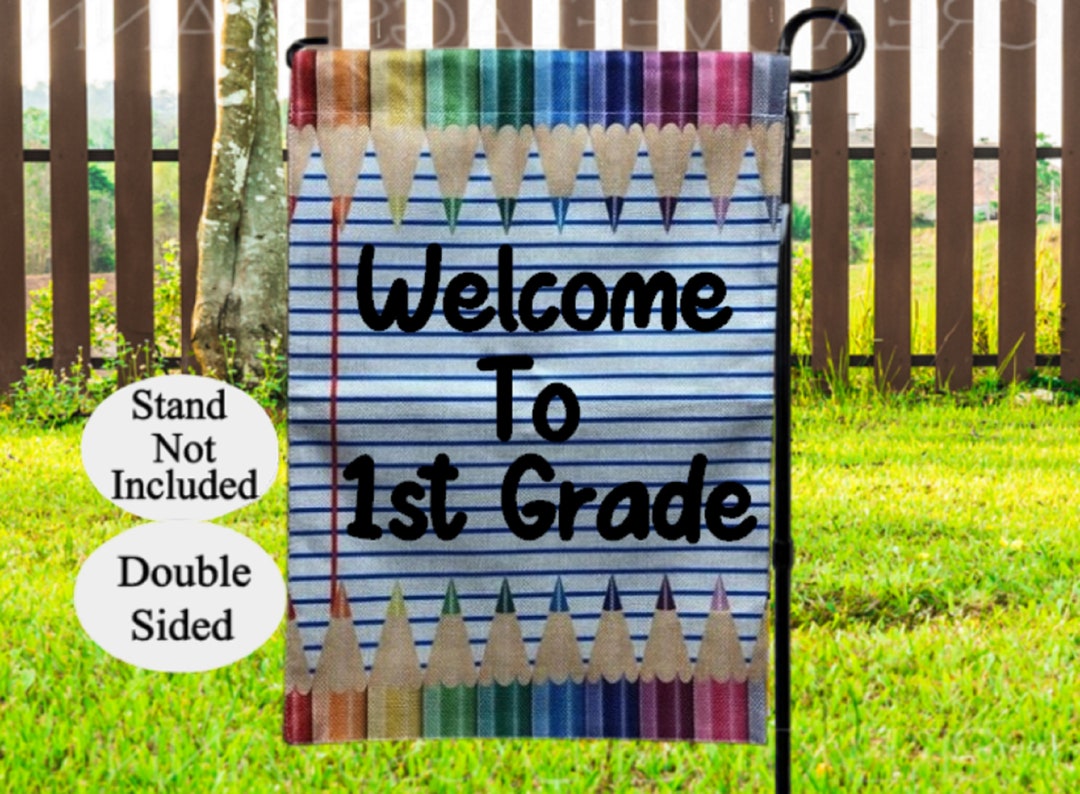 Personalized First Day of School Flag, Teacher Yard Flag, Classroom ...