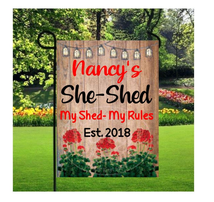 She Shed Yard Flag, Floral Welcome Flag, Spring Garden Flag, Farmhouse ...
