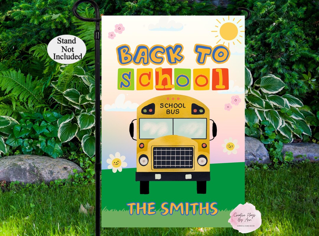 Back to School School Flag, School Bus Flag, Welcome to 1st Grade ...