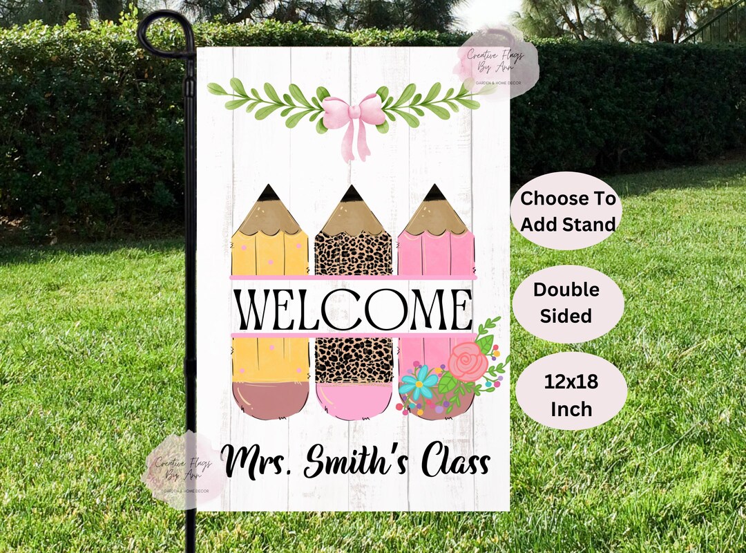Teacher's Flag, Personalized School Banner, Teacher Yard Flag ...