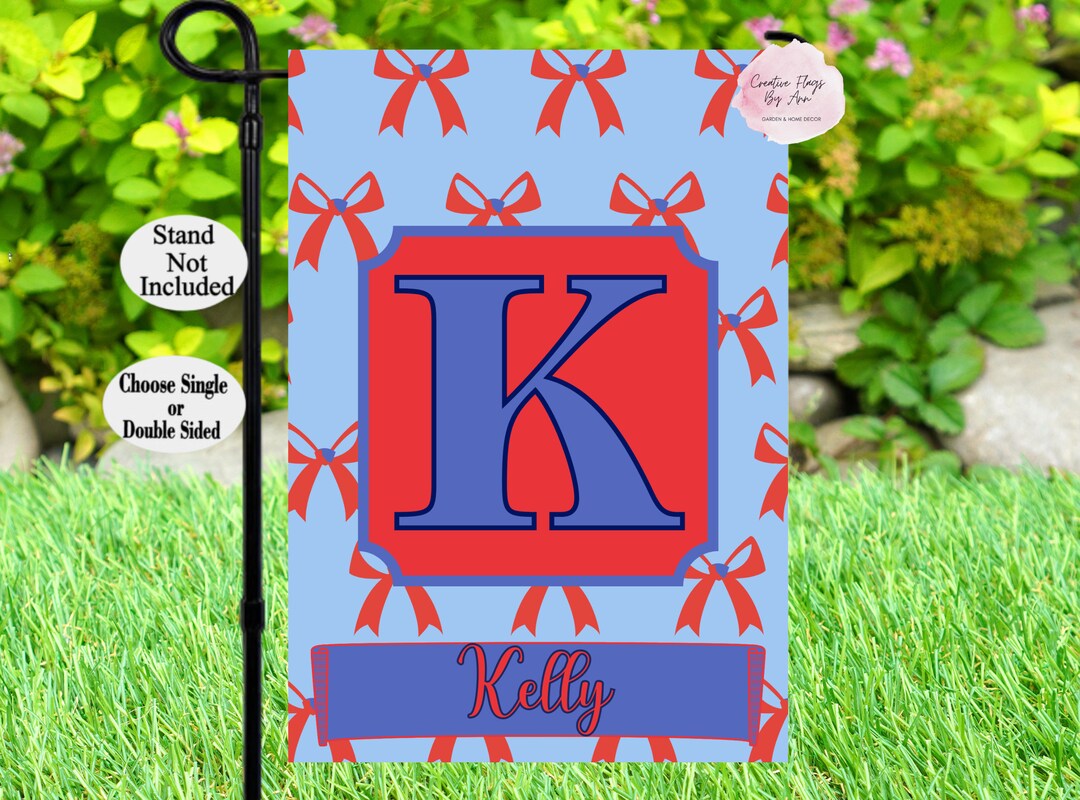 Patriotic Flag, 4th of July Coquette Bows Garden Flag, Personalized Patriotic Flag, Patriotic ...