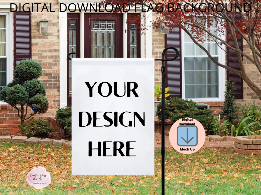 Fall Garden Flag Mock Up, Sublimation Garden Flag Mock Up, Fall Flag ...