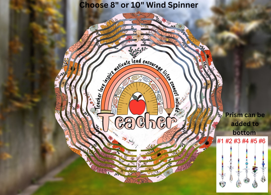Teacher Windspinner, Rainbow Wind Spinner ,hanging Garden Spinner ...