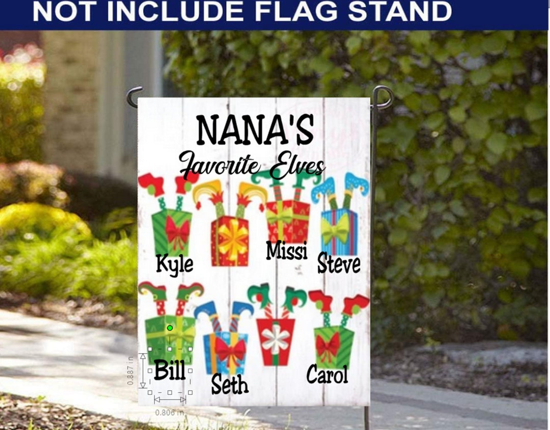 Nana's Favorite Elves Flag, Christmas Garden Flag, Grandma's Favorites ...