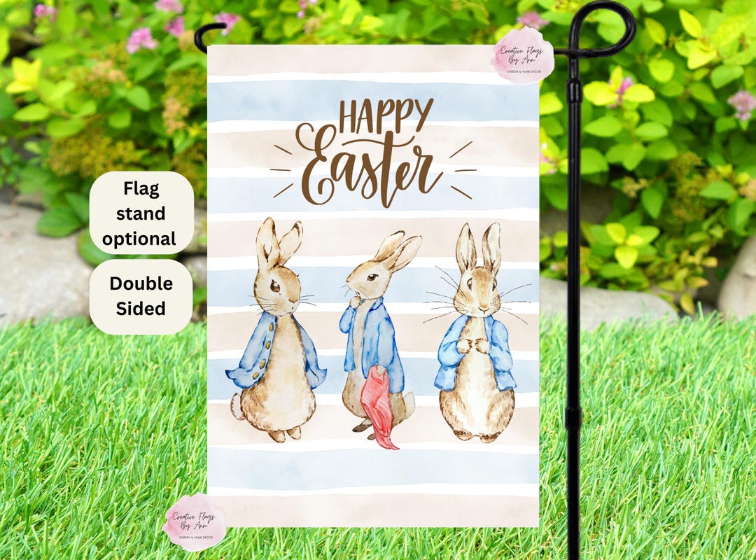 Easter Bunny Flag, Cute Bunny Flag, Preppy Easter Flag, Personalized ...