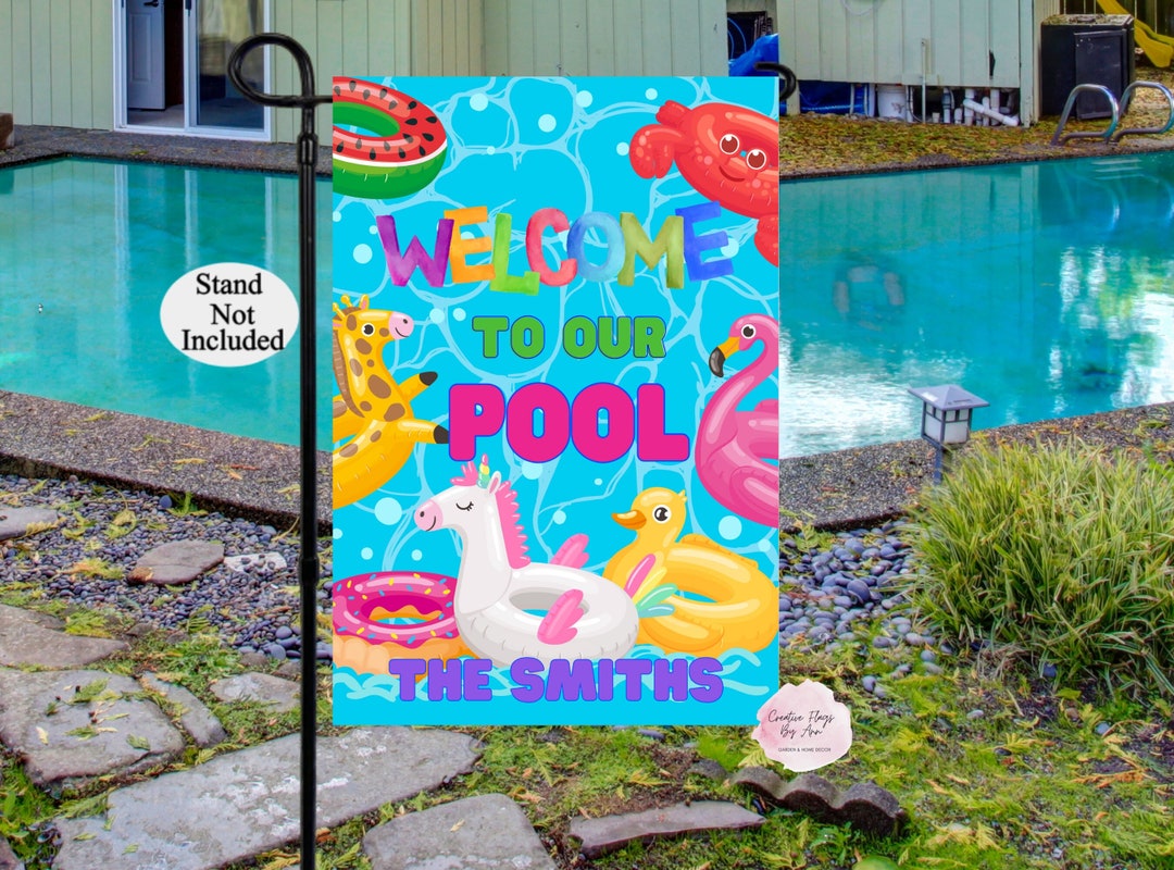 Pool Floats Flag, Personalized Pool Flag, Pool Garden Flag, Entry Flag ...
