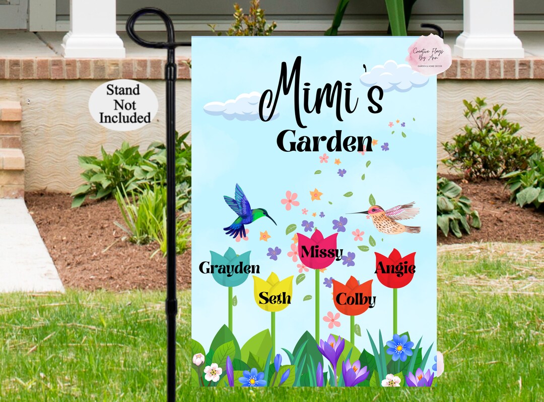 Mimi Garden Flag, Grandchildren Name Flag, Grandparent Flag, Welcome ...