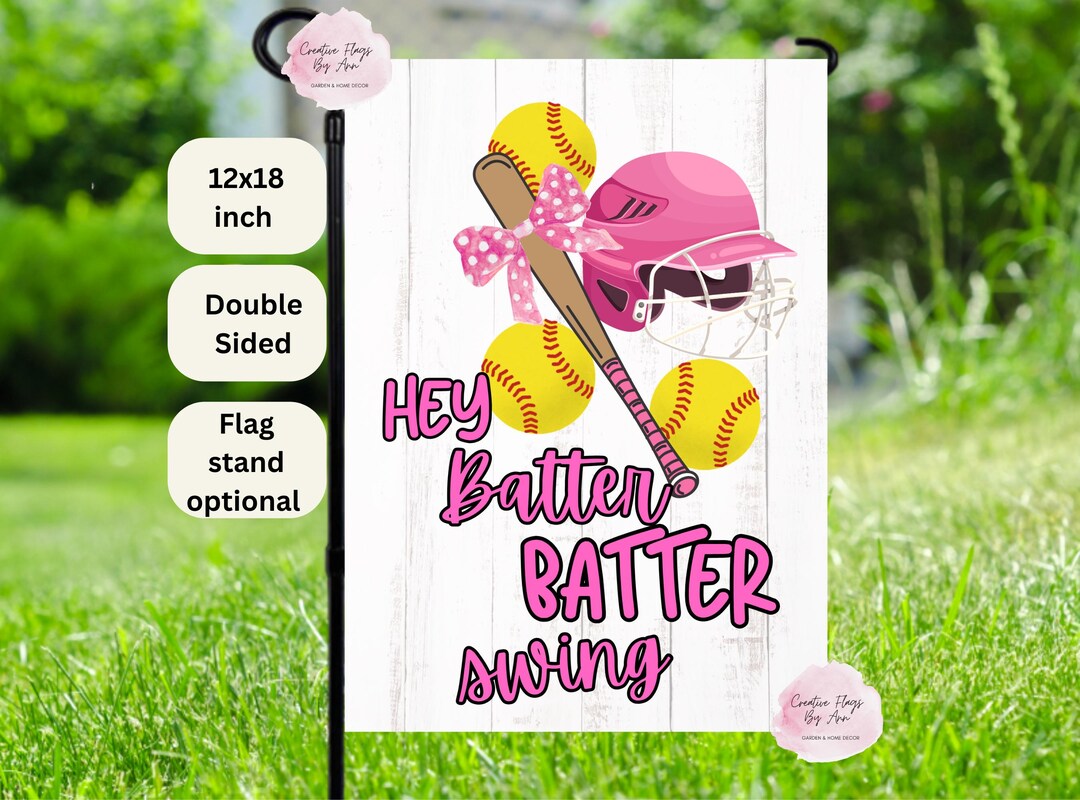 Softball Flags, Preppy Softball Flag, Spring Yard Flag, Ball Field Flag ...