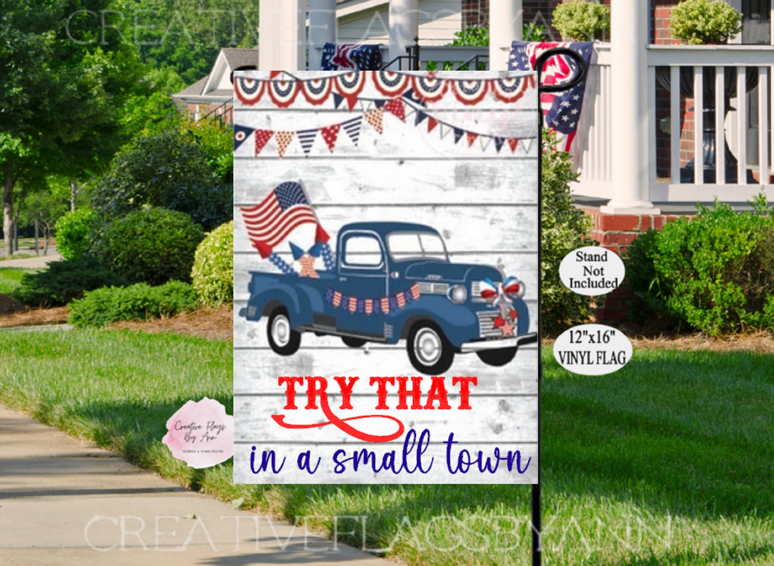 Small Town Flag, Try That in A Small Town ,patriotic Garden Flag, Red ...