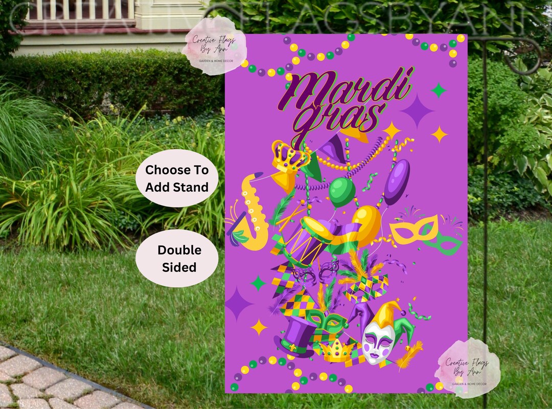 Mardi Gras Flag, Street Parade Flag, Masquerade Flag, Fleur De Lis Flag ...