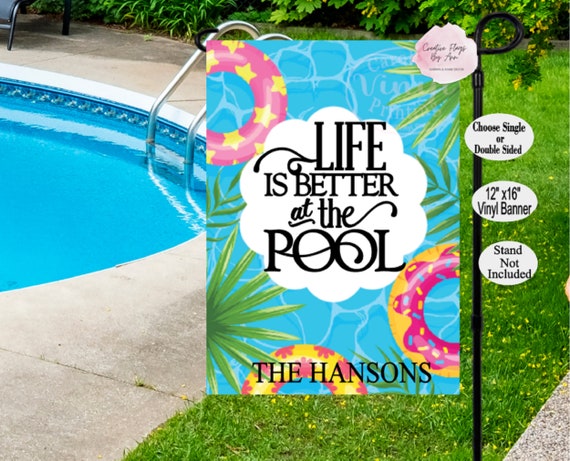 Pool Flag Pool Float Flag Summer Pool Flag Life is Better - Etsy