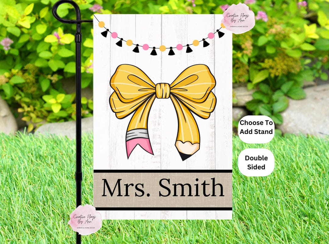 Teacher's Banner , Personalized School Flag, Teacher Yard Flag ...