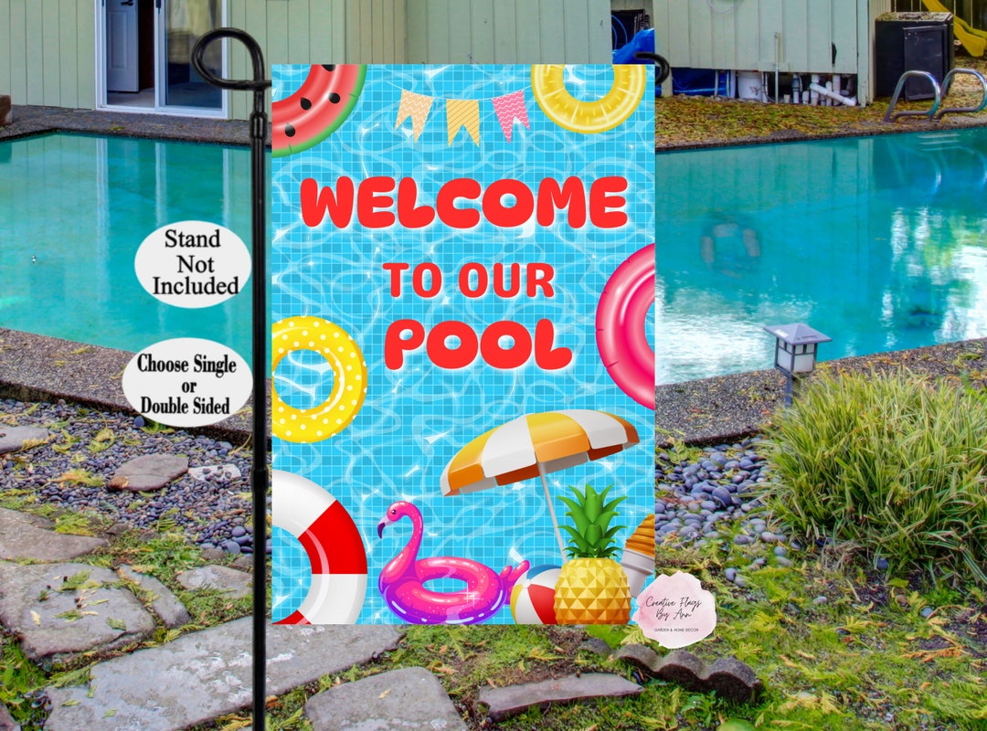 Pool Flag, Personalized Pool Flag, Pool Garden Flag, Entry Flag, Pool ...
