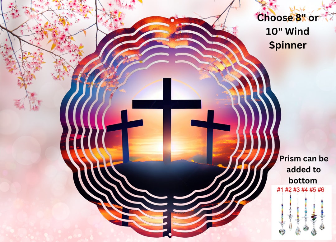 Cross Wind Spinner ,hanging Garden Spinner ,easter Garden Decor, 3D ...