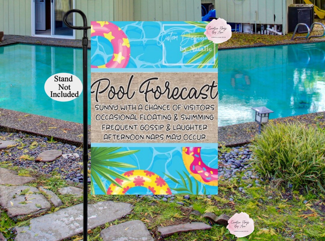 Pool Rules Garden Flag , Summer Pool Flag, VINYL Garden Flag, Coastal ...