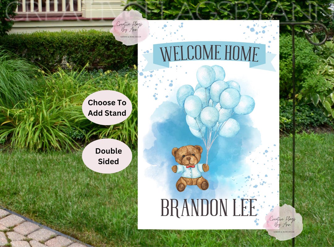 Baby Announcement Flag, New Baby Banner, Baby Boy Sign, New Baby Boy ...