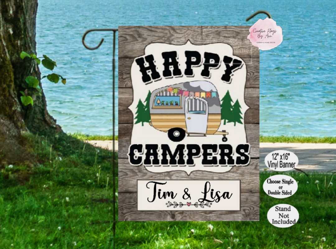 Happy Campers Flag , Spring Garden Flag, Campsite Flags , Camper Gifts ...
